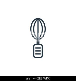Whisk linear icon. Egg beater thin line illustration. Contour symbol ...