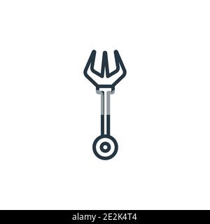 Trisul outline vector icon. Thin line black trisul icon, flat vector ...