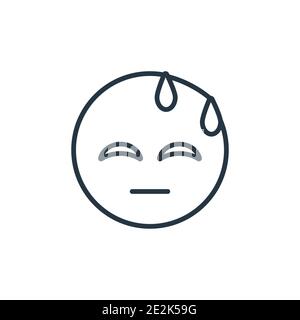Worried Sweating Scared Emoticon Cartoon Face Icon Stock Vector Image ...