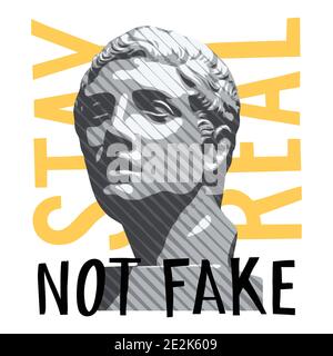 Antique statue illustration with motivation quote for t-shirt design ...