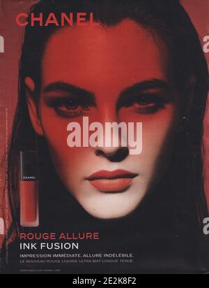 poster advertising CHANEL with Vittoria Ceretti in paper magazine from ...