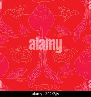 Seamless pattern with chinese water symbols Stock Vector Image & Art ...