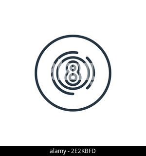 Billiard eight ball linear icon. Magic 8 ball. Thin line illustration ...
