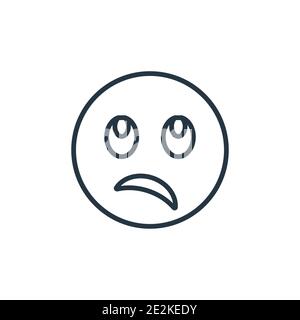 Sceptical face emotion icon on white background Stock Vector Image ...