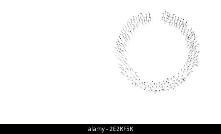 3d rendering symbol of circle notch wrapped in gold thermal foil plate ...