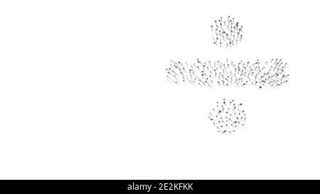 3d rendering symbol of divide symbol wrapped in gold thermal foil plate ...