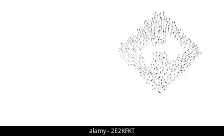 3d rendering symbol of lozenge traffic sign with right arrow wrapped in ...