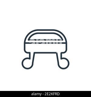 Footstool icon Black line art vector in black and white outline set ...