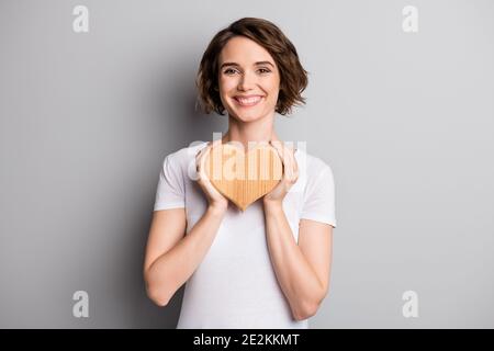 Photo of funky brunette young lady dance wear spectacles striped t ...