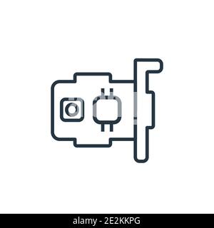 GPU Icon. Outline Simple Design With Editable Stroke. Vector ...