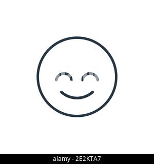 Calm Emoji icon logo sign vector outline in black and white color Stock ...