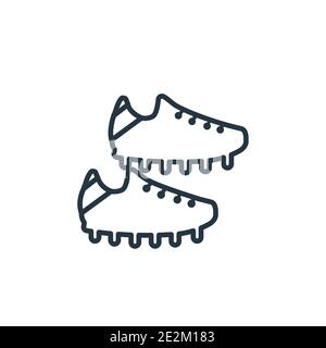 Football boot linear icon. Thin line illustration. Soccer player's shoe ...