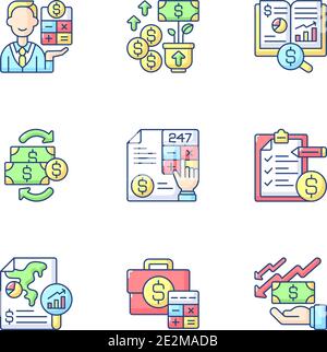 Accounting RGB color icons set Stock Vector Image & Art - Alamy