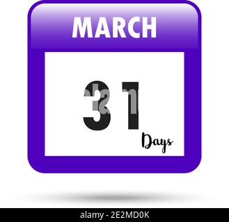 March 31 calendar icon - day of month Stock Vector Image & Art - Alamy