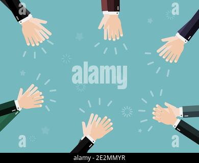 Applause. Clap hands ovation vector illustration, business recognition, congratulation and ...