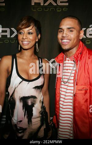 Keri Nilson and Chris Brown attend the P Diddy Super Bowl party in ...
