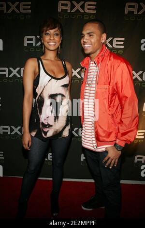 Keri Nilson and Chris Brown attend the P Diddy Super Bowl party in ...