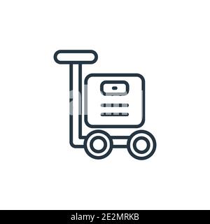 Parcel packing linear icon. Open box with down arrow. Thin line ...