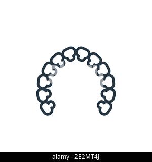 Teeth invisible braces thin line art icons Stock Vector Image & Art - Alamy
