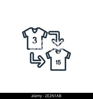 Football change icon, linear isolated illustration, thin line vector ...