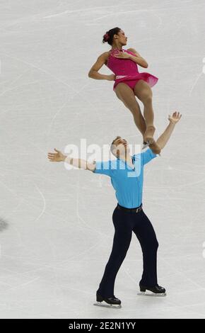 Amanda Evora and Mark Ladwig (USA) competing in the pairs free the 2010 ...