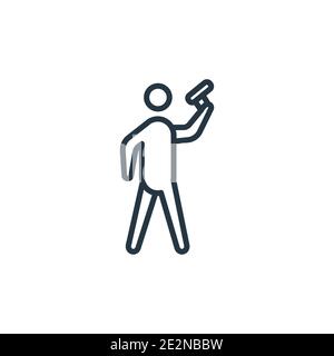 Criticism icon Black line art vector in black and white outline set ...