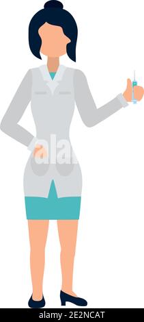 Doctor injecting vaccine. Cartoon style. Vector illustration Stock ...