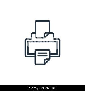 Outline of an office copier from black lines isolated on a white ...