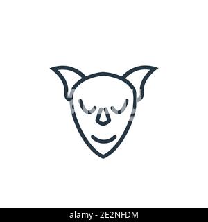 Goblin black outline illustration isolated on white background. Concept ...
