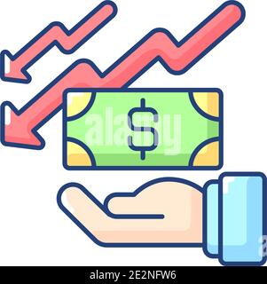 Depreciation icon, linear isolated illustration, thin line vector, web ...