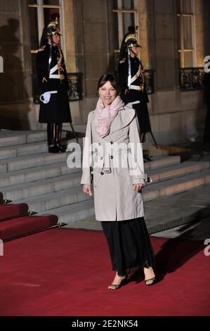 Alexandra Kazan arrives for a state dinner at the Elysee Palace, in ...