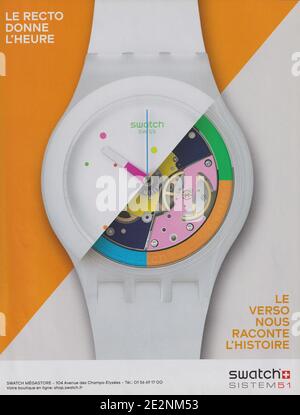 poster advertising Swatch luxury watchmaking brand in magazine from ...