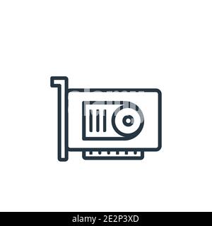 Pci gpu card icon flat vector. Pc video. Cpu chip isolated Stock Vector ...