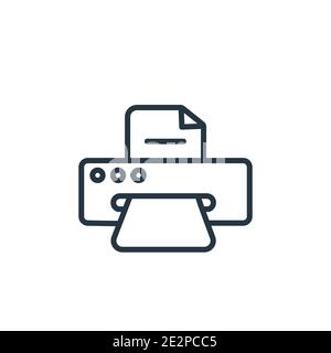 Outline of an office copier from black lines isolated on a white ...