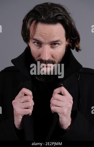 EXCLUSIVE. Frederic Beigbeder posing prior the 'Romy Schneider and ...