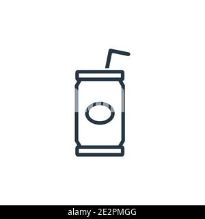 Coke outline vector icon. Thin line black coke icon, flat vector simple ...