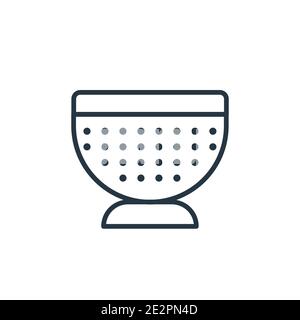 Sieve outline vector icon. Thin line black sieve icon, flat vector ...