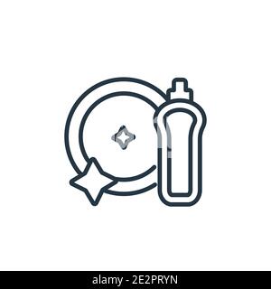 Washing dishes line art vector illustration Stock Vector Image & Art ...