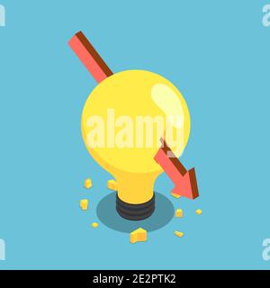 Idea and no idea concept. Light bulb vector icon. Bright idea symbol ...