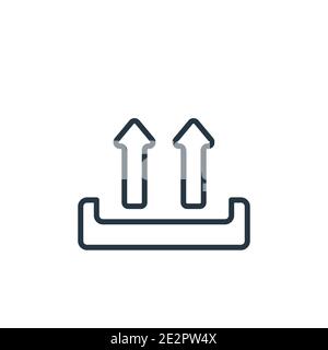 Side up parcel delivery outline flat white icons in square backgrounds ...