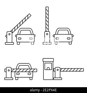 Car and parking security barrier gates set vector icon Stock Vector ...