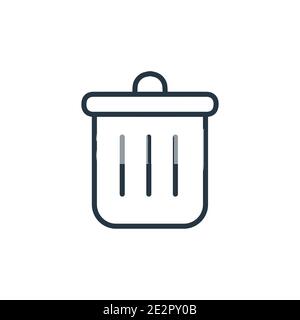 Trash can outline from black lines isolated on white background ...