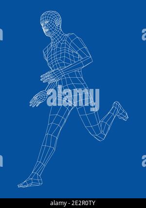 Wireframe running man. Vector Stock Vector Image & Art - Alamy