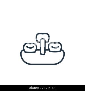 Ceramic tooth implant icon. Flat illustration of ceramic tooth implant ...