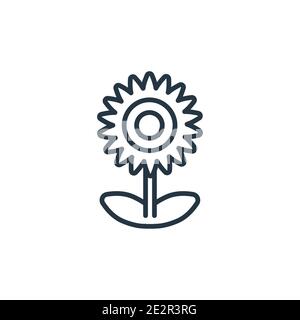 Single sunflower simple vector line illustration. One line art drawing ...