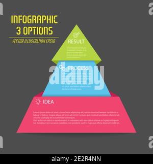 Infographic pyramid. The triangle diagram is divided into 4 parts ...