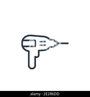 Building nail icon line isolated on white background. Black flat thin ...
