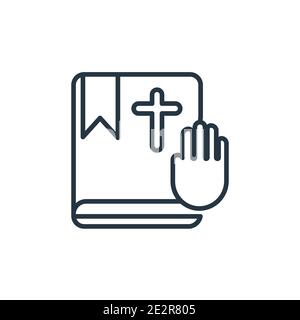 Pledge outline vector icon. Thin line black pledge icon, flat vector ...