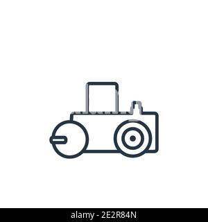 Steamroller line icon. Simple element from construction collection ...