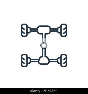 Car Rear Axle Icon. Editable Bold Outline With Color Fill Design ...